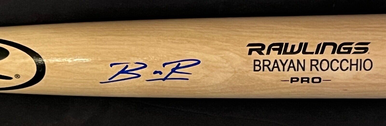 Brayan Rocchio Guardians Signed Engraved Bat Beckett Hologram Blonde ...