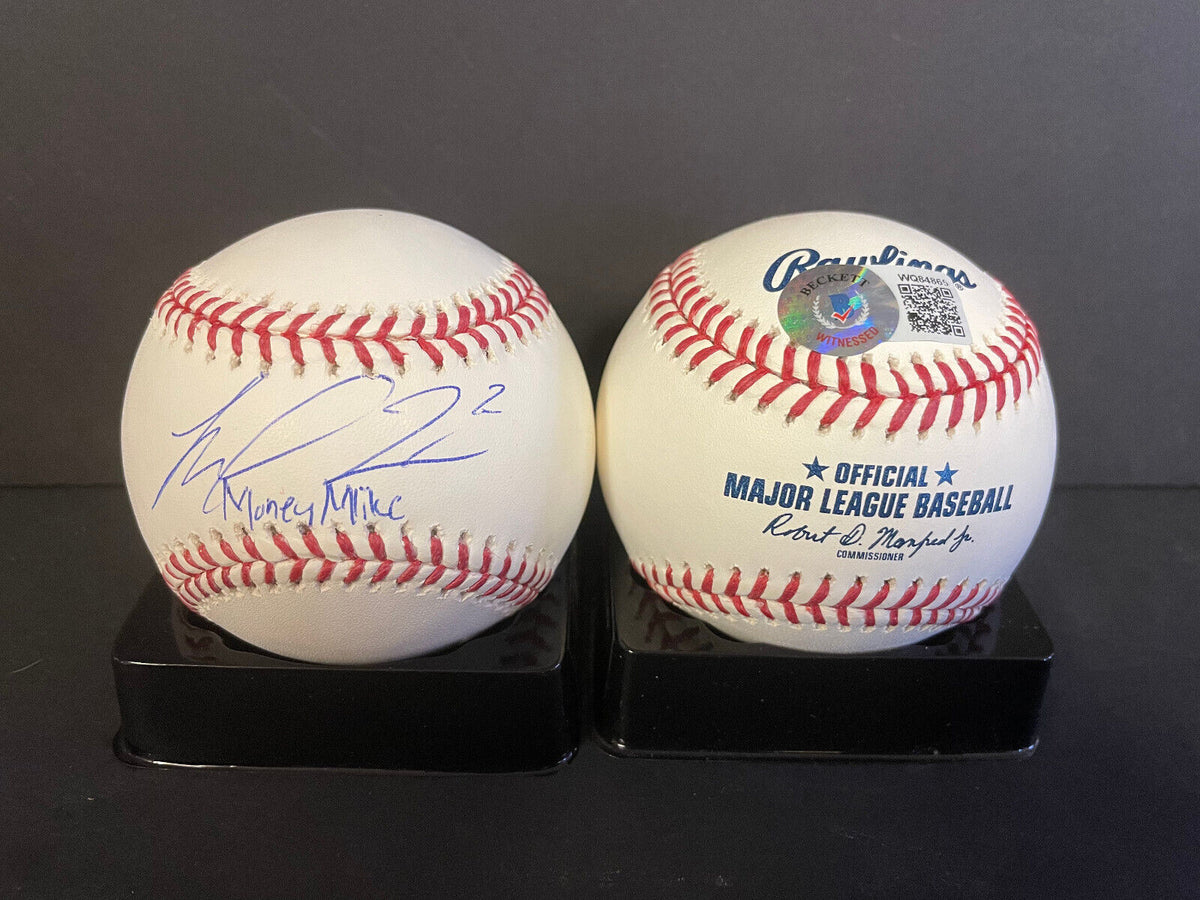 Michael Harris Braves Auto Signed MLB Baseball MONEY MIKE Beckett Witn ...